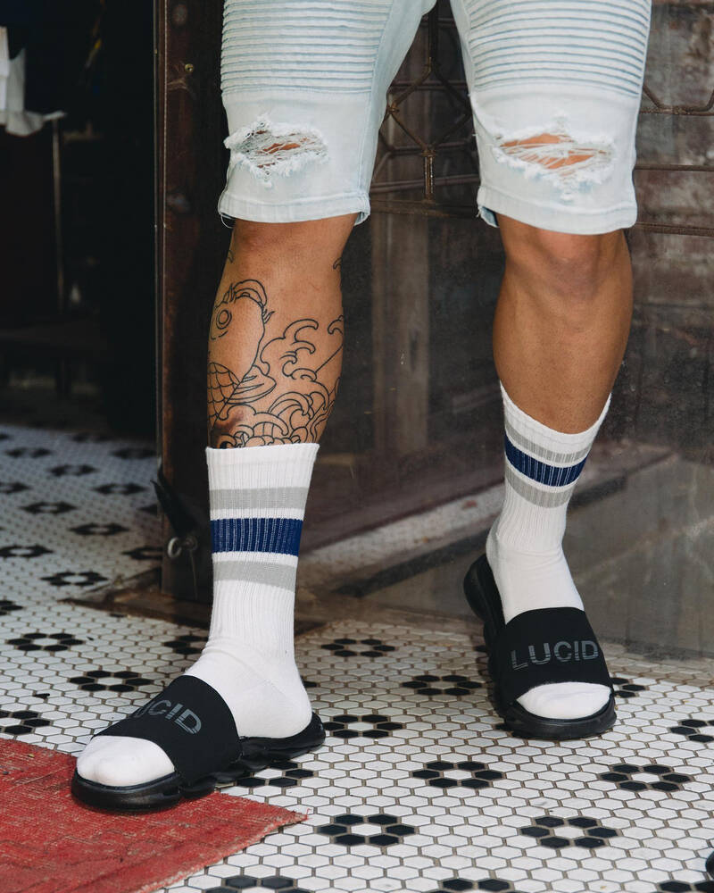 Shop Lucid Stratford Slides In Black/grey - Fast Shipping & Easy ...