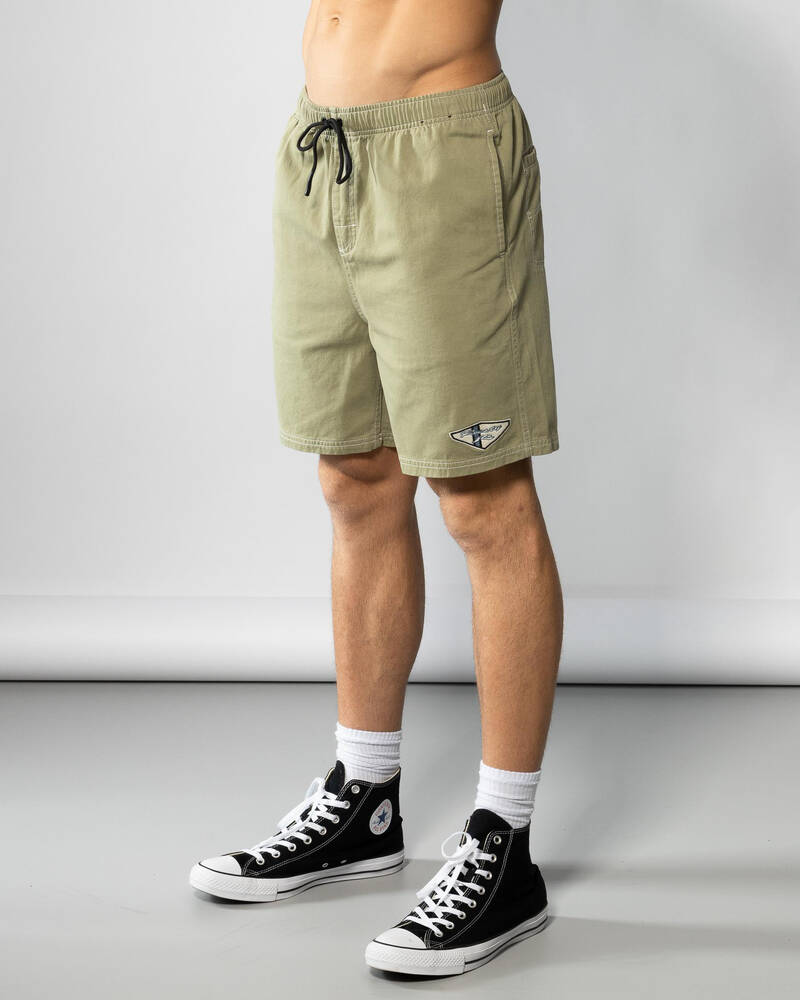 Shop Rusty Manila Folder Heritage Elastic Shorts In Savanna - Fast ...