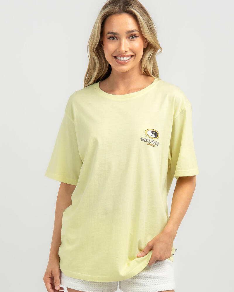 Shop Town & Country Surf Designs Da Rock T-Shirt In Washed Yellow ...