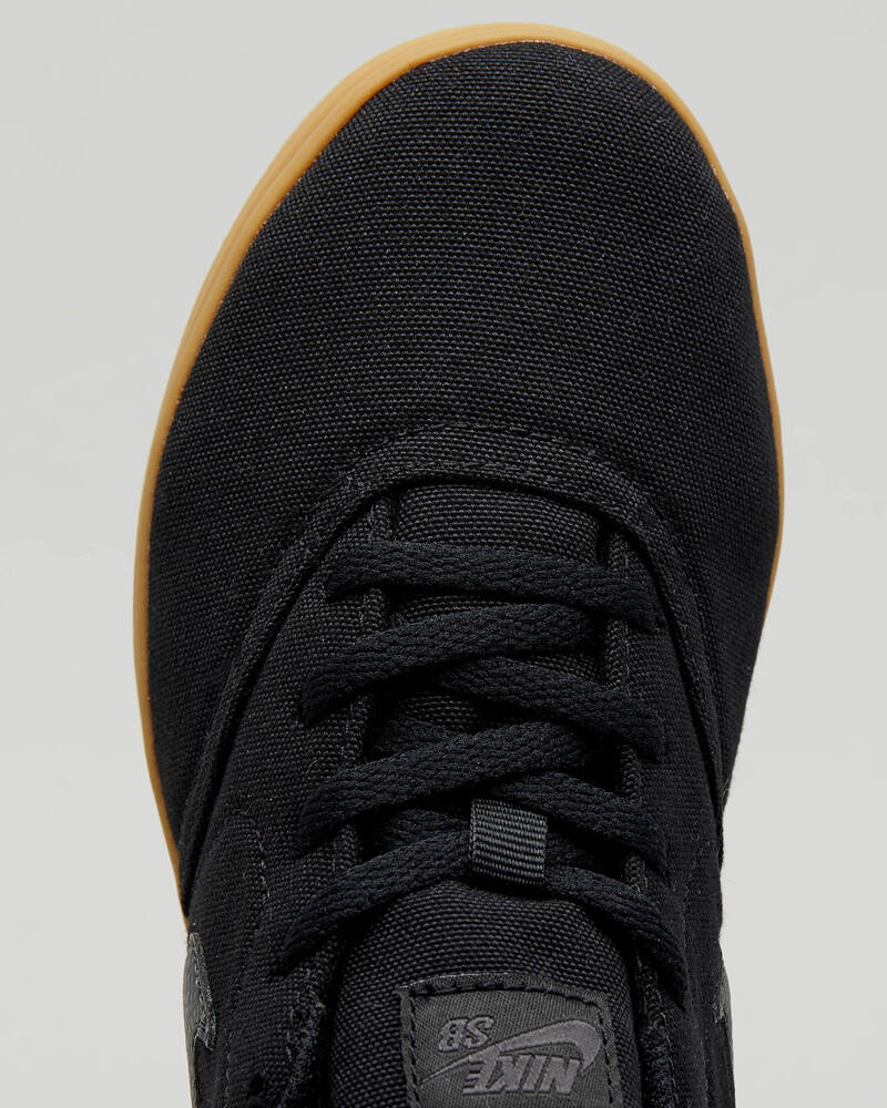 Shop Nike Boys' Sb Check Shoes In Black/black-gum - Fast Shipping ...