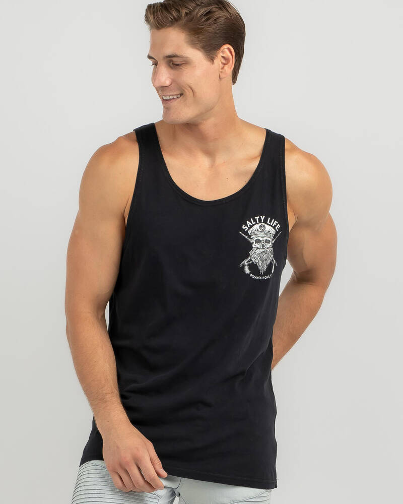 Shop Salty Life Oceans Folly Singlet In Black Acid - Fast Shipping ...