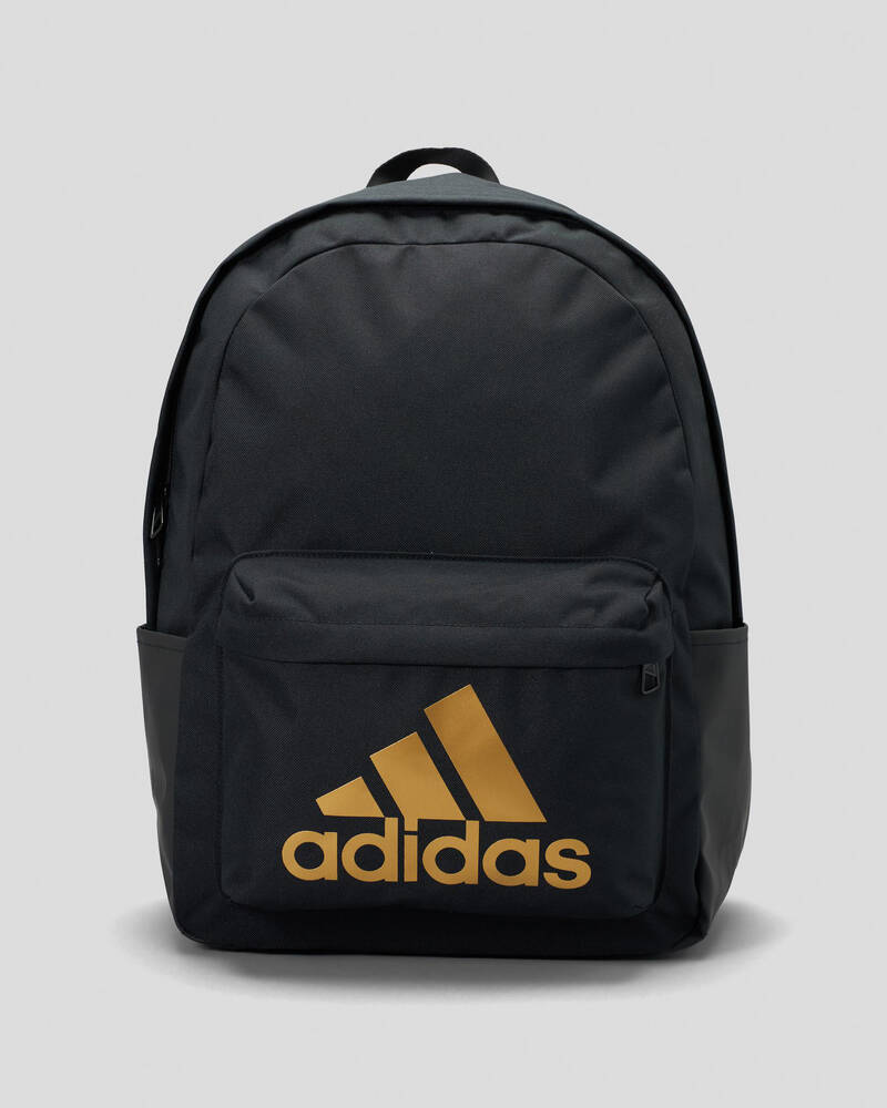 Adidas Classic Backpack In Black/gold Metallic - Fast Shipping & Easy ...