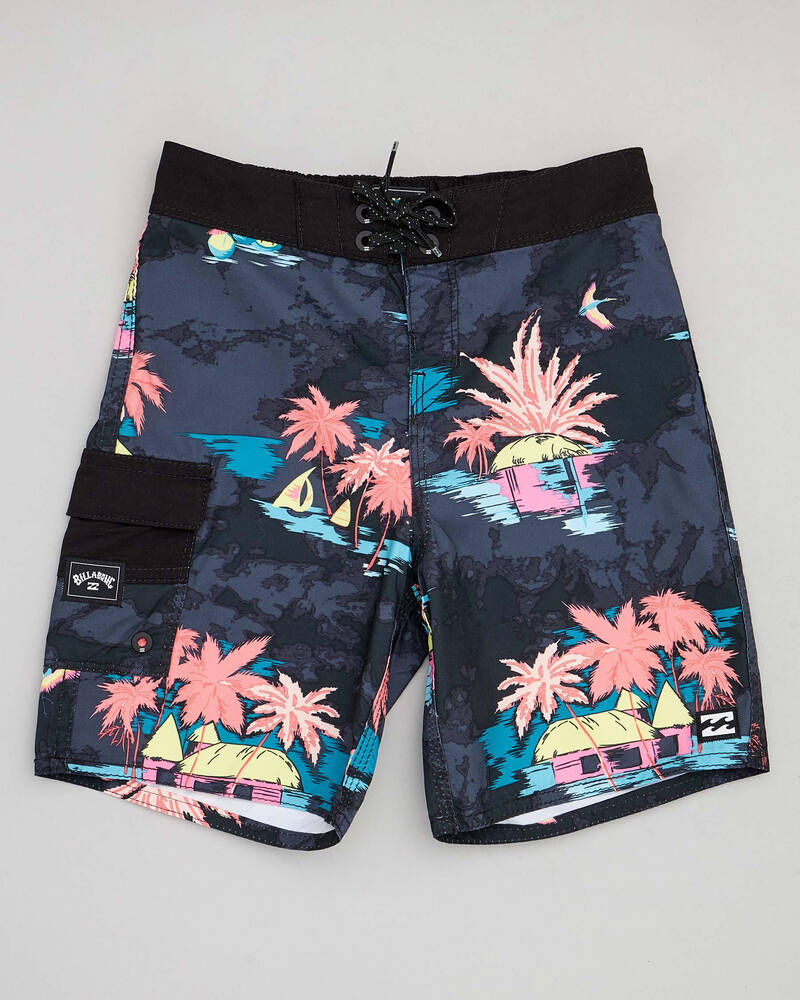 Shop Billabong Groms' Sundays OG Board Shorts In Black - Fast Shipping ...