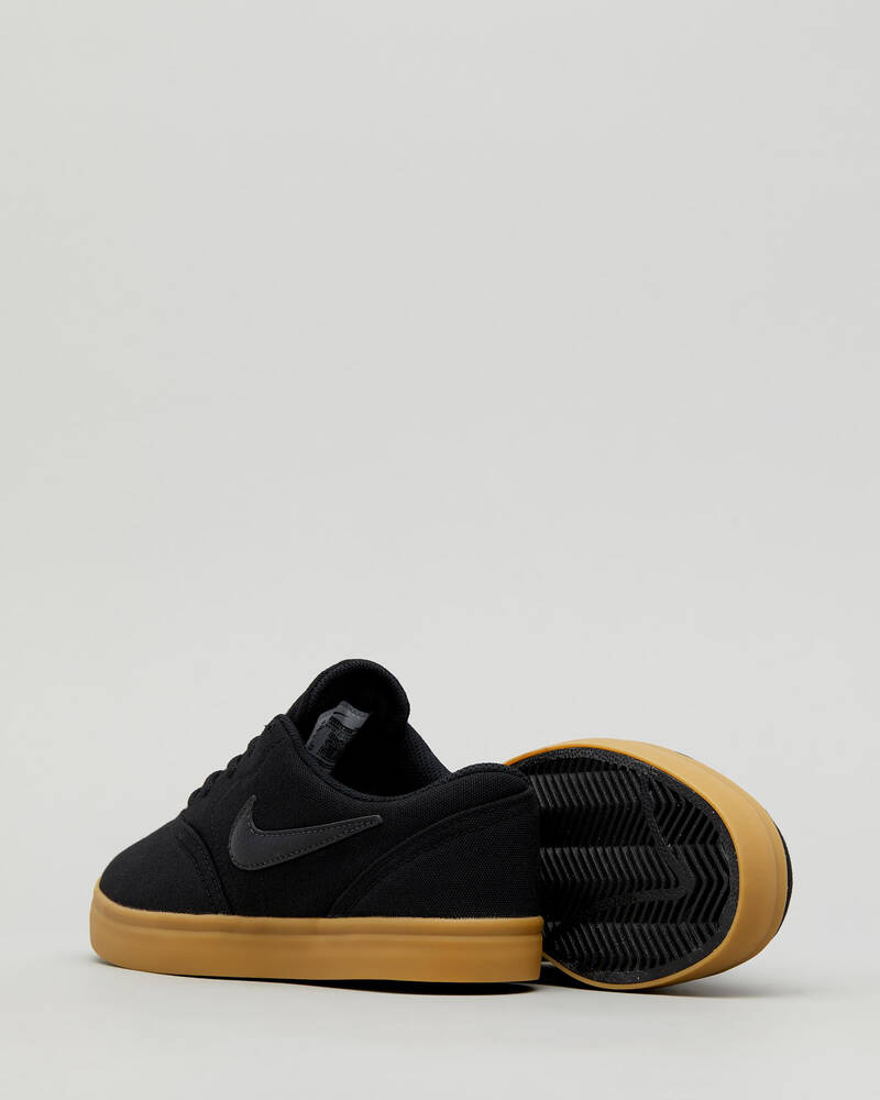 Shop Nike Boys' Sb Check Shoes In Black/black-gum - Fast Shipping ...
