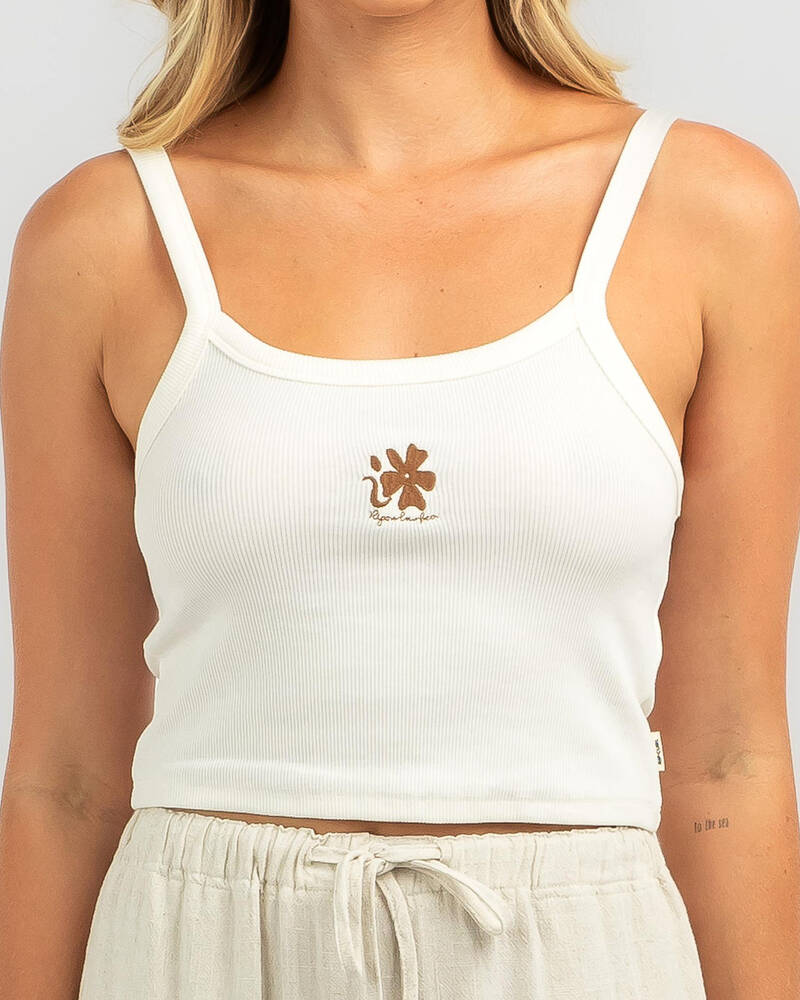 Shop Rip Curl Flourish Ribbed Tank Top In Bone - Fast Shipping & Easy ...