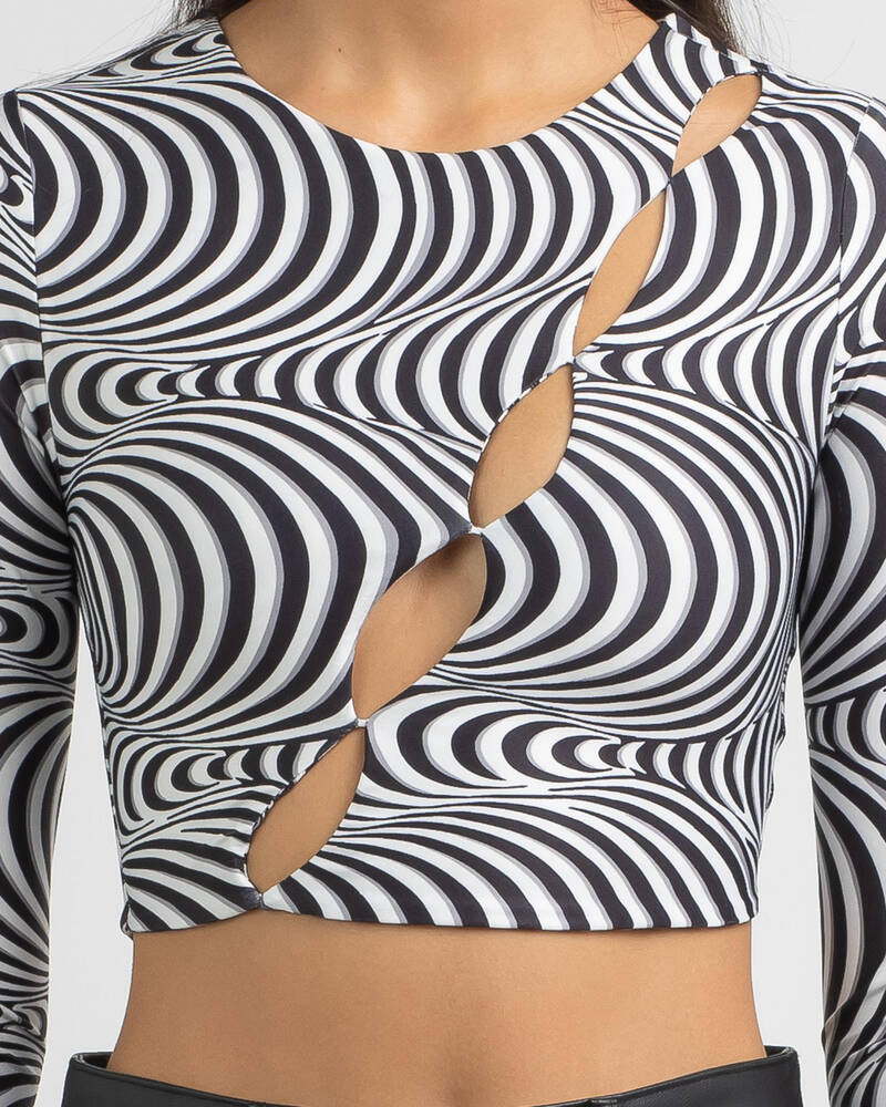 Shop Ava And Ever Electro Top In Black/white - Fast Shipping & Easy ...