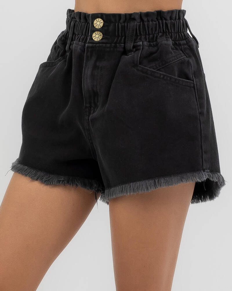 Shop DESU Girls' Capri Shorts In Washed Black - Fast Shipping & Easy ...