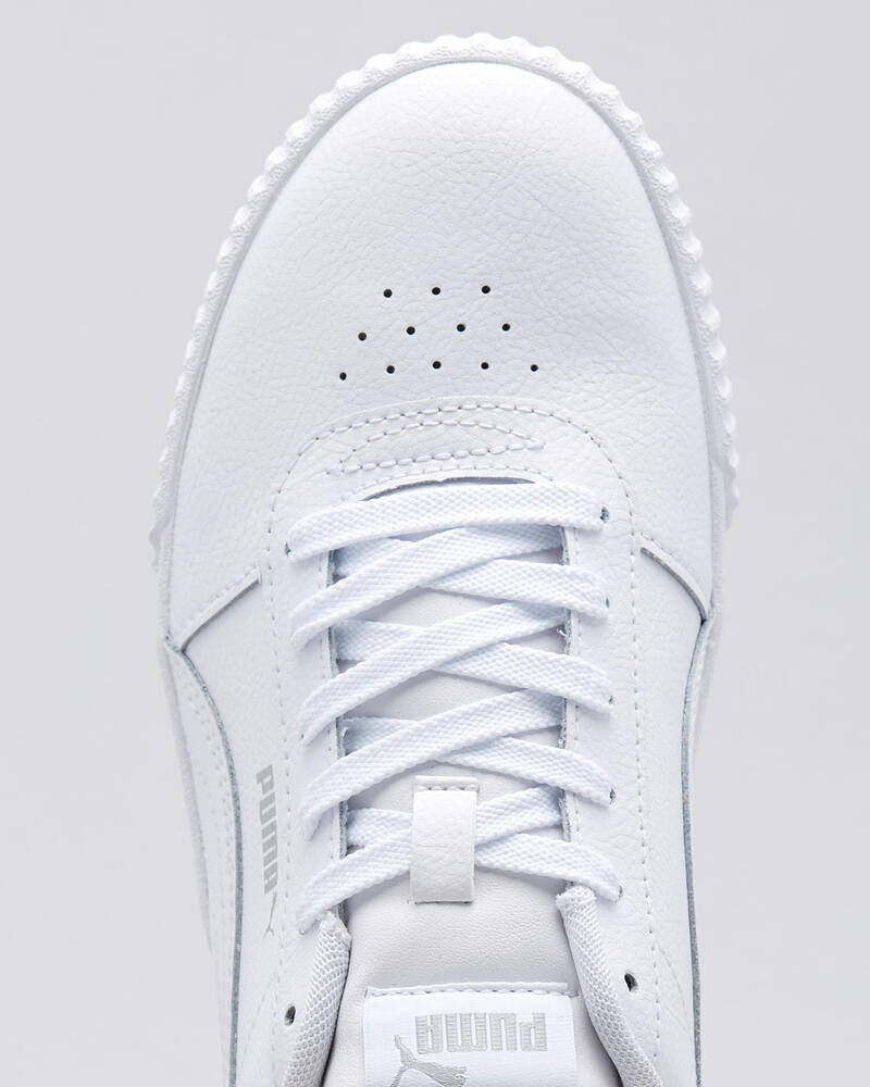 Shop Puma Womens Carina Lift Shoes In White/white/silver - Fast ...