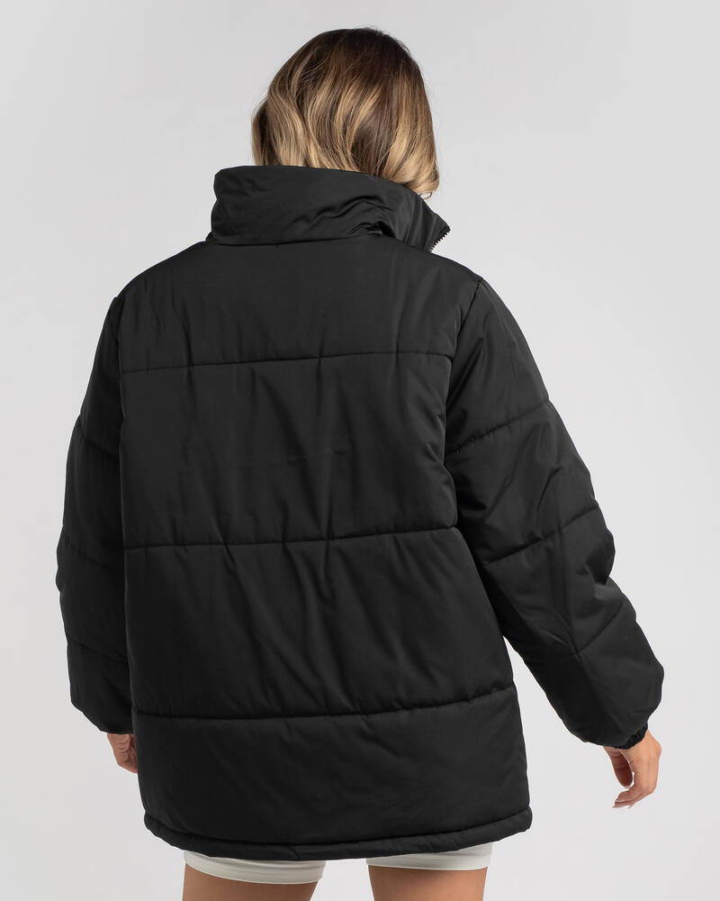 Shop Stussy Stock Puffa Jacket In Black - Fast Shipping & Easy Returns ...