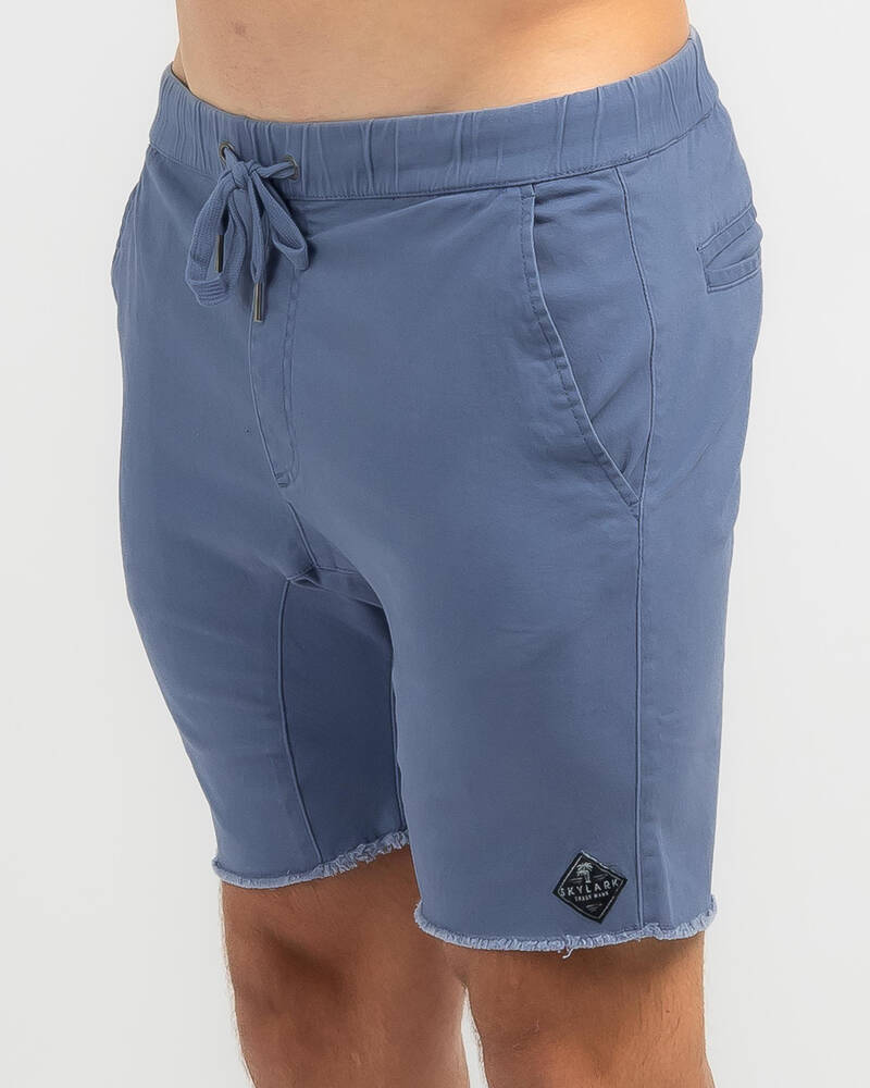 Shop Skylark Erase Drop Crotch Walk Shorts In Light Blue - Fast ...