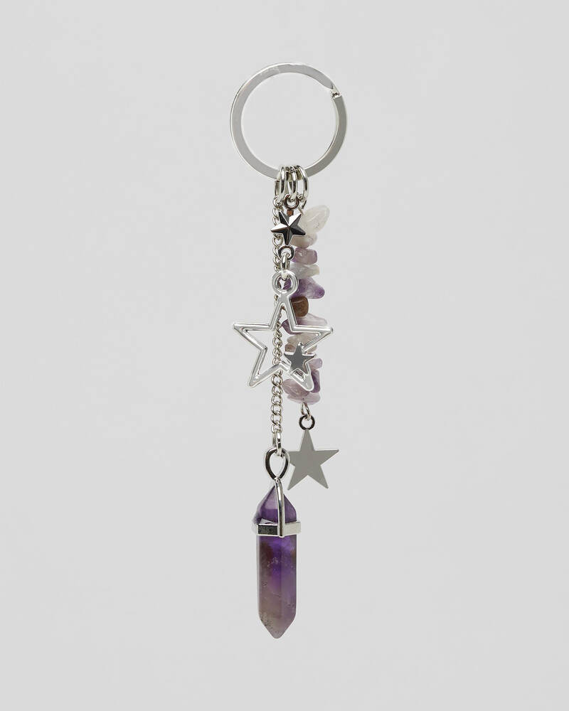 Shop Karyn In LA Charline Keyring In Shiny Silver/lilac - Fast Shipping ...