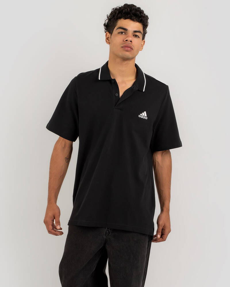 Shop adidas Small Logo Polo Shirt In Black - Fast Shipping & Easy ...