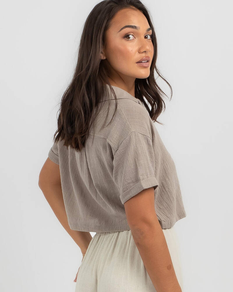 Shop Oscar St Tina Cropped Shirt In Grey - Fast Shipping & Easy Returns - City Beach Australia