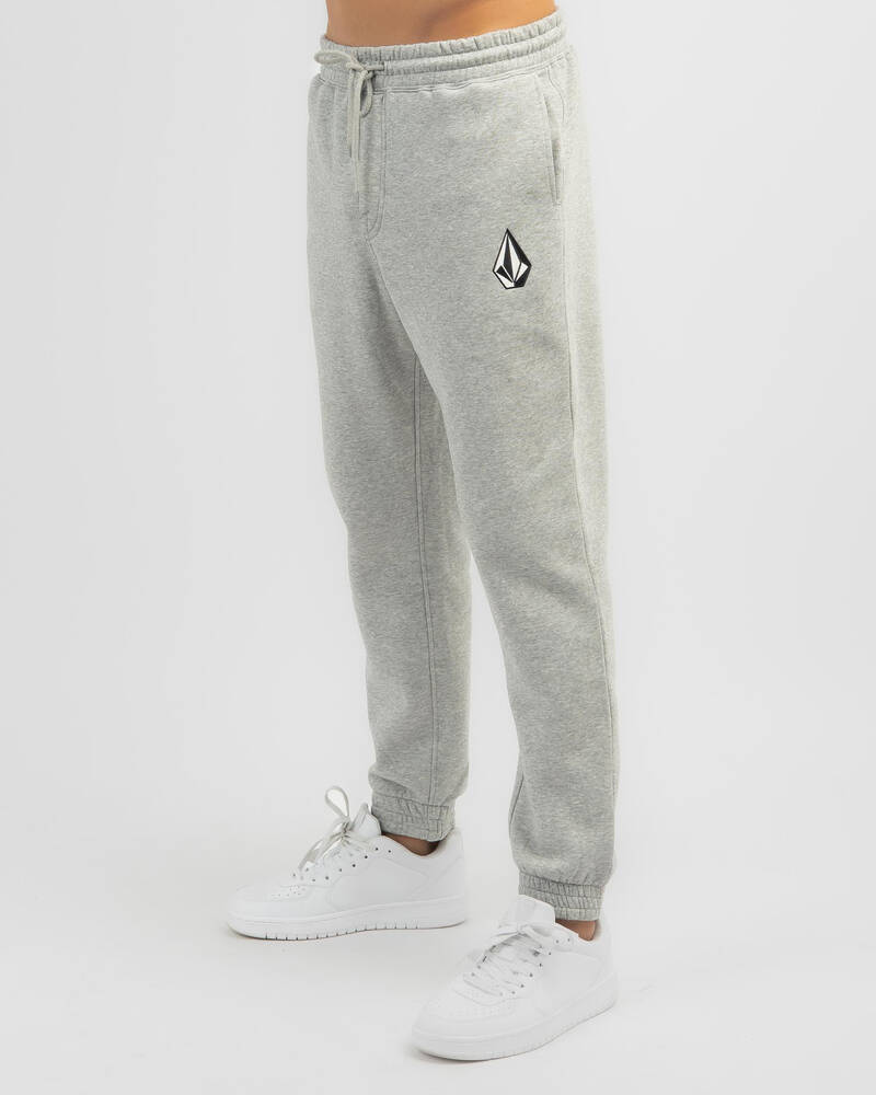 Shop Volcom Vologo Fleece Track Pants In Heather Grey - Fast Shipping ...