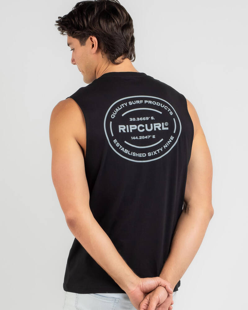 Shop Rip Curl Vaporcool Oval Muscle Tank In Black - Fast Shipping ...