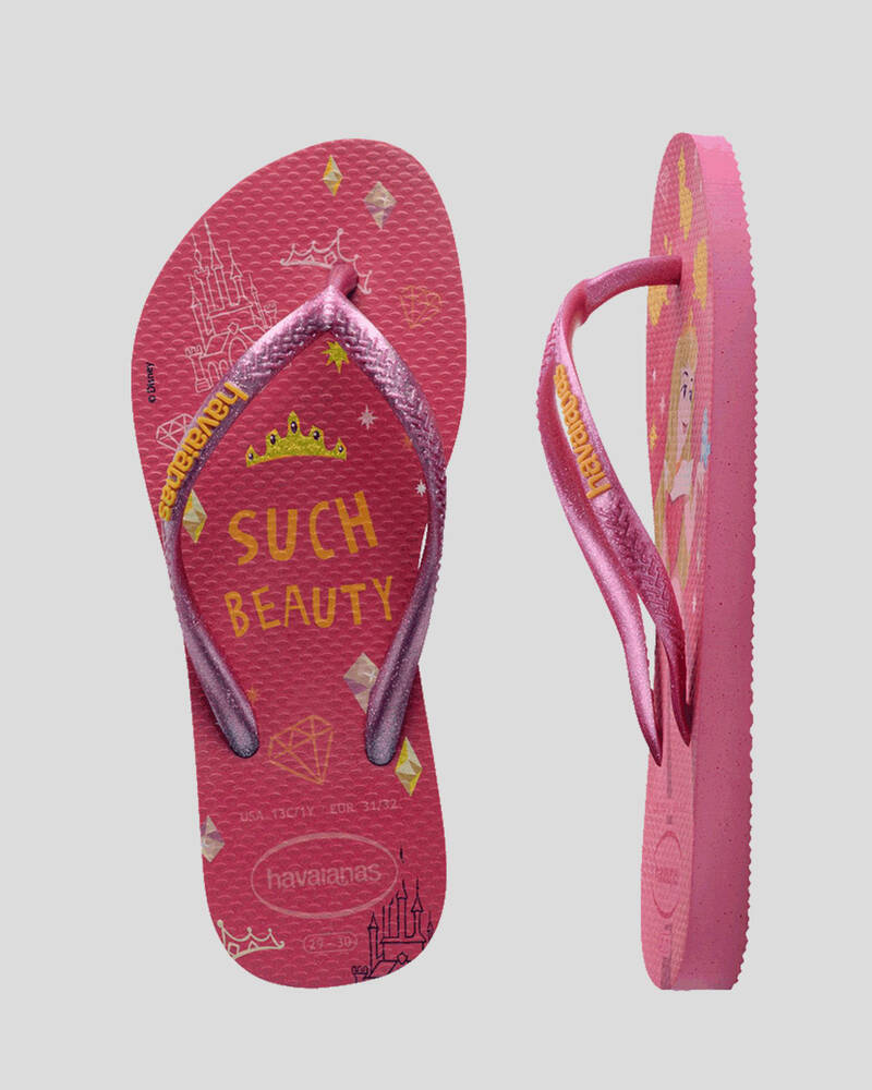 Shop Havaianas Kids' Slim Princess Sleeping Beauty Thongs In Crystal ...