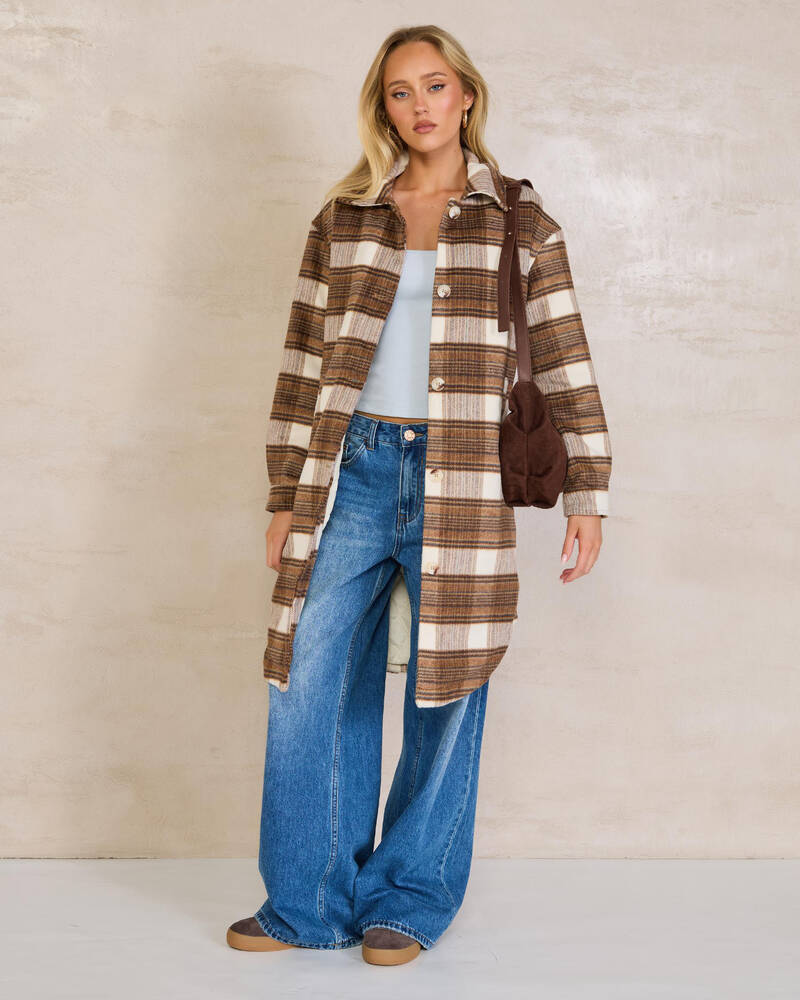 Shop Ava And Ever Forrest Coat In White/earth - Fast Shipping & Easy ...