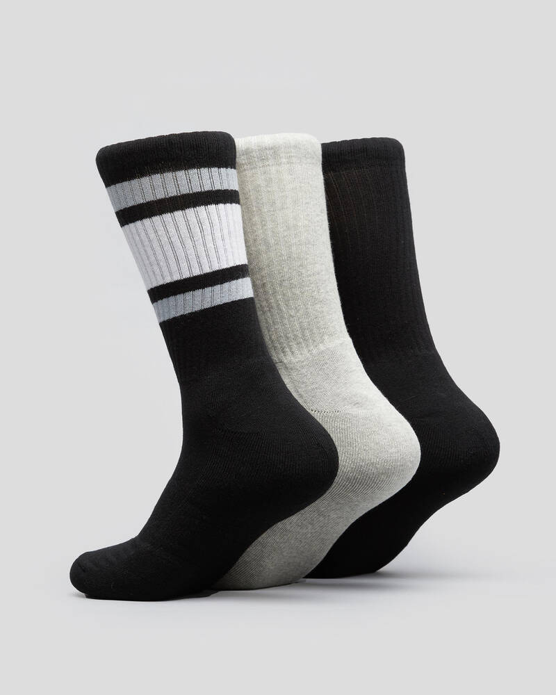 Shop Champion Mixed Crew Socks 3 Pack In White/black/rock You/oxford ...