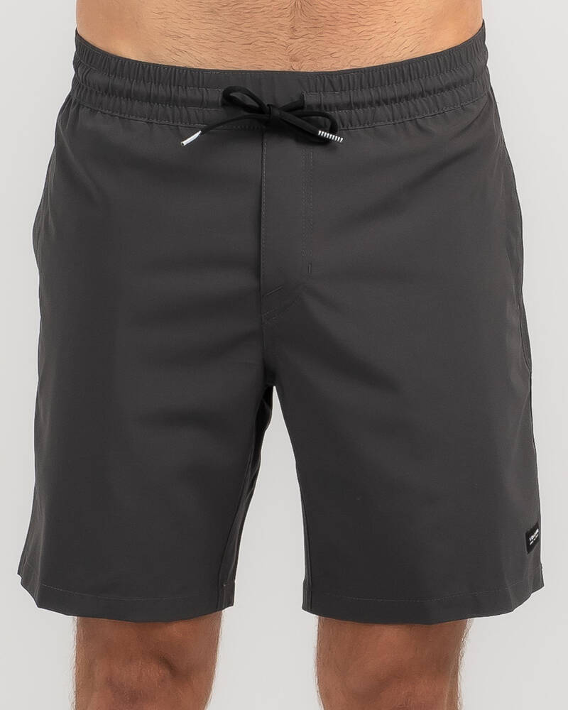Shop Volcom Stones Hybrid Elastic Waist Shorts In Asphalt - Fast ...