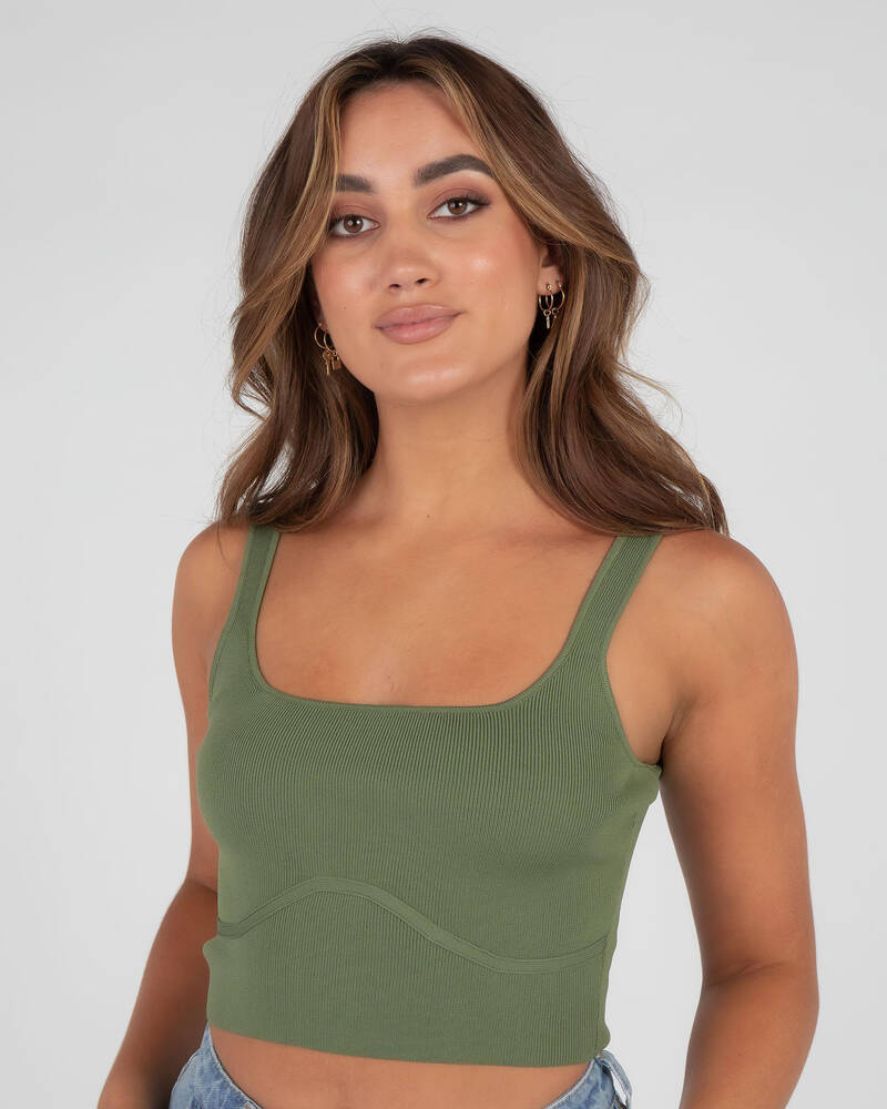 Ava And Ever Chelsea Girls Knit Top In Olive - Fast Shipping & Easy ...