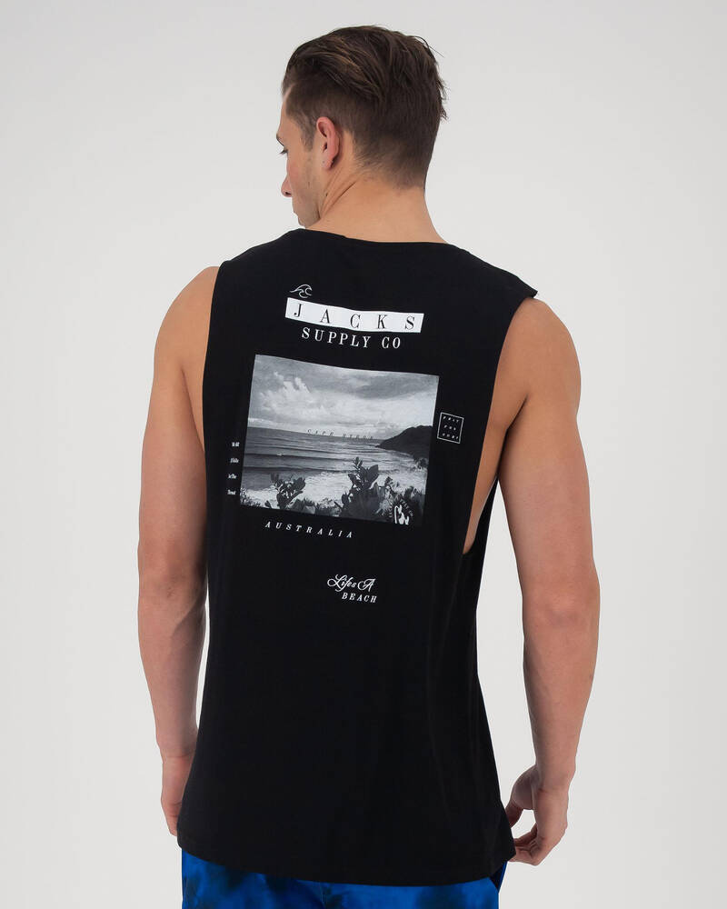 Shop Jacks Shore Muscle Tank In Black - Fast Shipping & Easy Returns ...