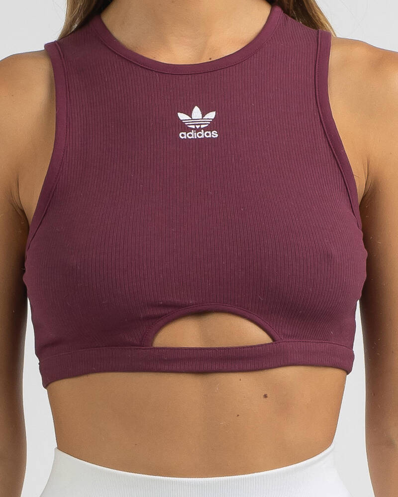 Shop adidas Cut Out Tank Top In Victory Crimson - Fast Shipping & Easy ...