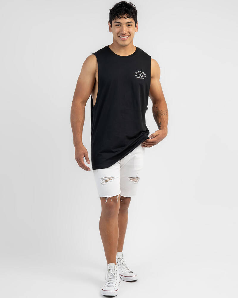 Shop The Mad Hueys Hooked For Life Muscle Tank In Black - Fast Shipping ...