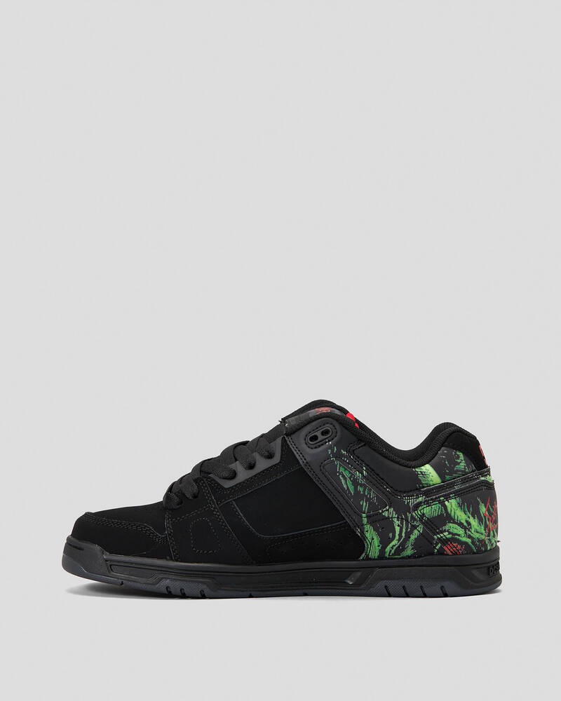 Shop DC Shoes Slayer Stag Shoes In Black/green/black - Fast Shipping ...