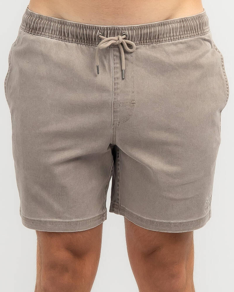 Shop RVCA Escape Elastic Circa Shorts In Iron - Fast Shipping & Easy ...