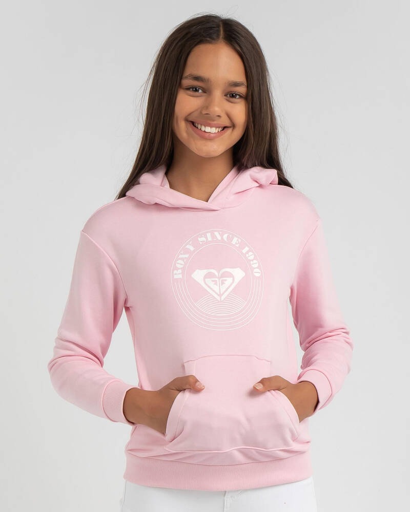 Shop Roxy Girls' Indian Poem Foil Hoodie In Pink Mist - Fast Shipping ...