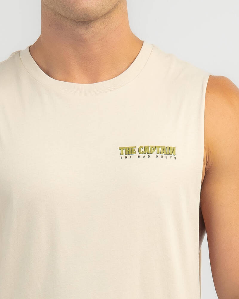 Shop The Mad Hueys Captain Wheel Muscle Tank In Cement - Fast Shipping ...