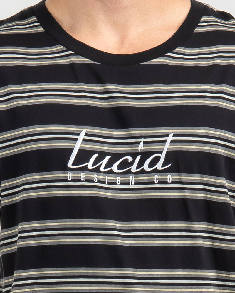 Lucid Threaded T-Shirt In Black Stripe - Fast Shipping & Easy Returns ...