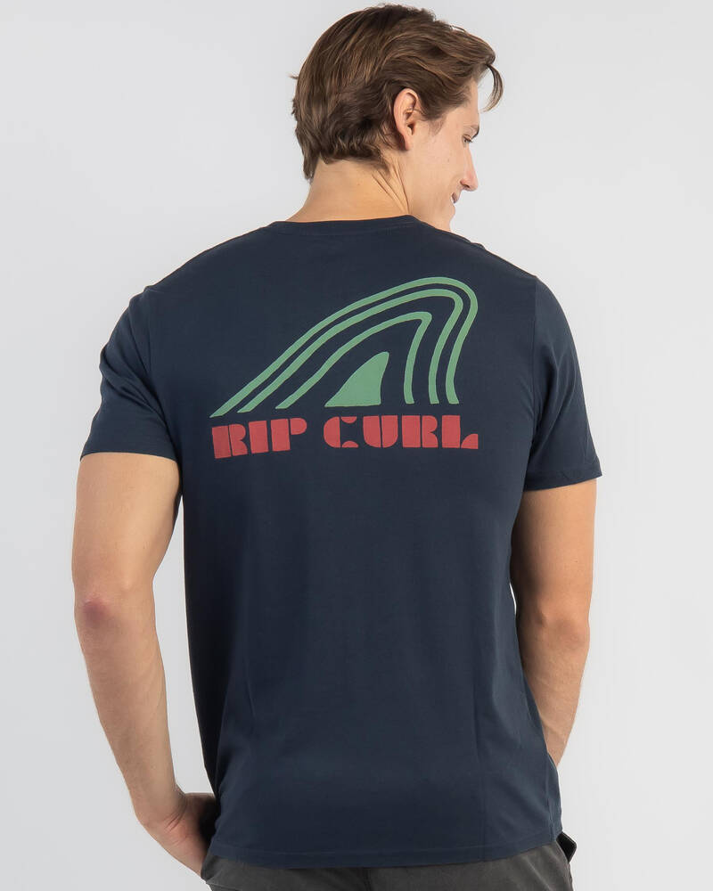 Shop Rip Curl Single Fin T-Shirt In Dark Navy - Fast Shipping & Easy ...