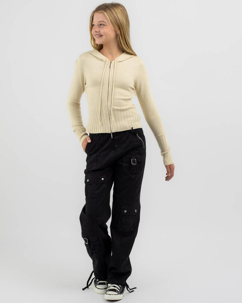 Ava And Ever Girls' Cady Hooded Zip Knit Jumper In Seashell - Fast ...