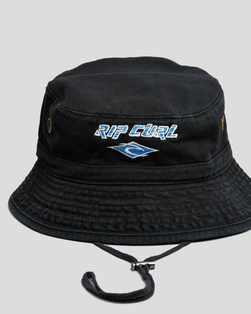 Shop Rip Curl Icons Mid Brim Hat In Washed Black - Fast Shipping & Easy ...