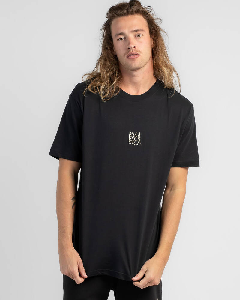 Shop RVCA Triple Decker T-Shirt In Black - Fast Shipping & Easy Returns ...