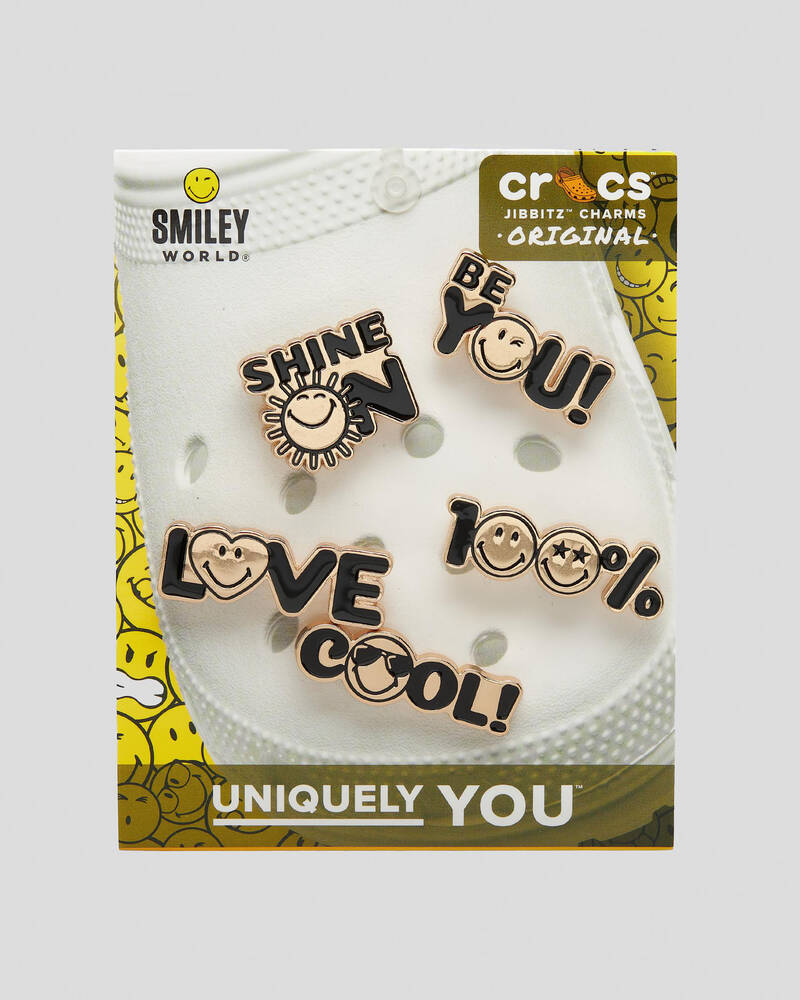 Crocs Elevated Smiley Jibbitz 5 Pack In Multi - FREE* Shipping & Easy ...