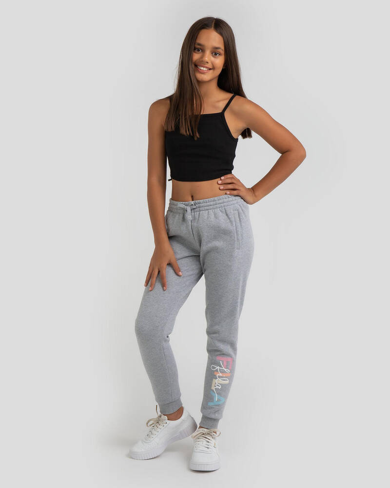 Shop Fila Girls' Candy Track Pants In Grey Marle - Fast Shipping & Easy ...