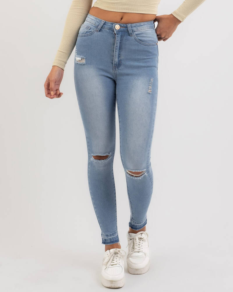 Shop DESU Salt Lake City Jeans In Mid Blue - Fast Shipping & Easy ...