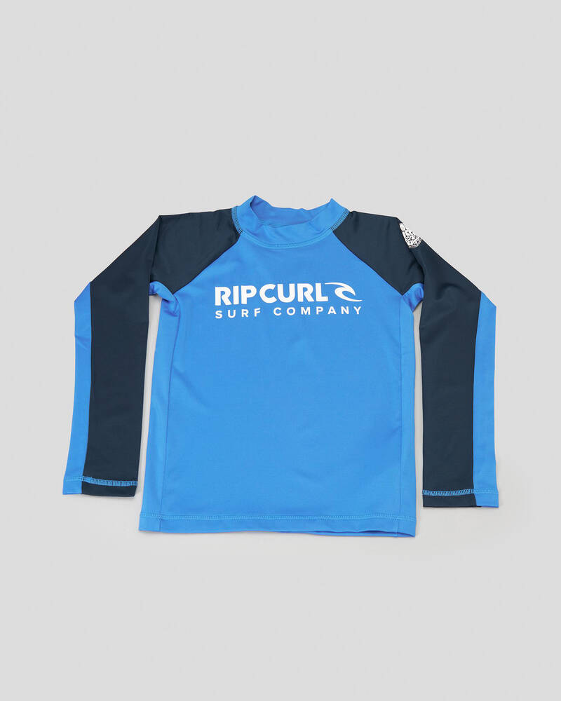 Shop Rip Curl Toddlers' Shock Long Sleeve Rash Vest In Blue Gum - Fast ...