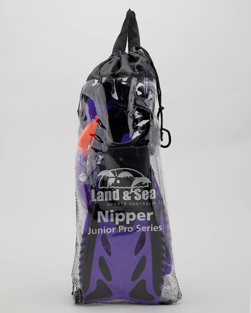 Land & Sea Sports Kids' Nipper Junior Snorkel & Fin Set In Violet - FREE* Shipping & Easy ...