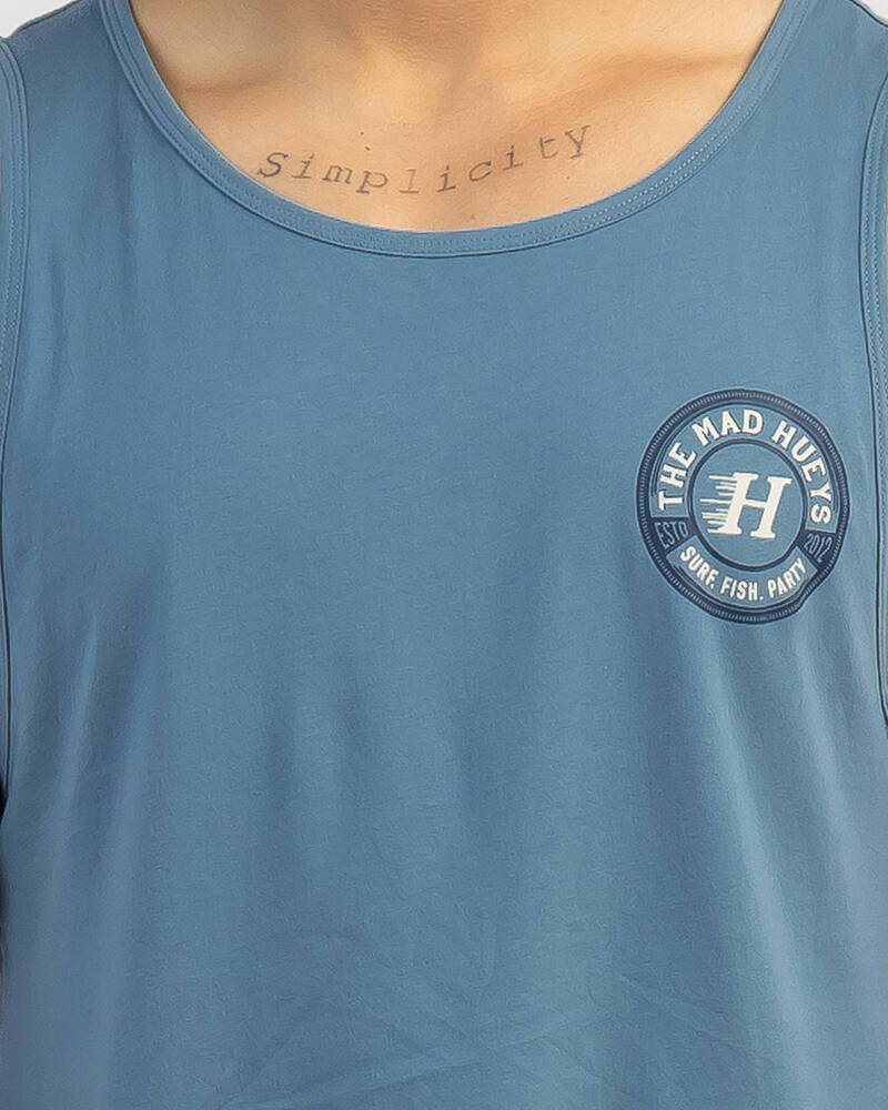Shop The Mad Hueys Surf Fish Party Singlet In Slate - Fast Shipping ...