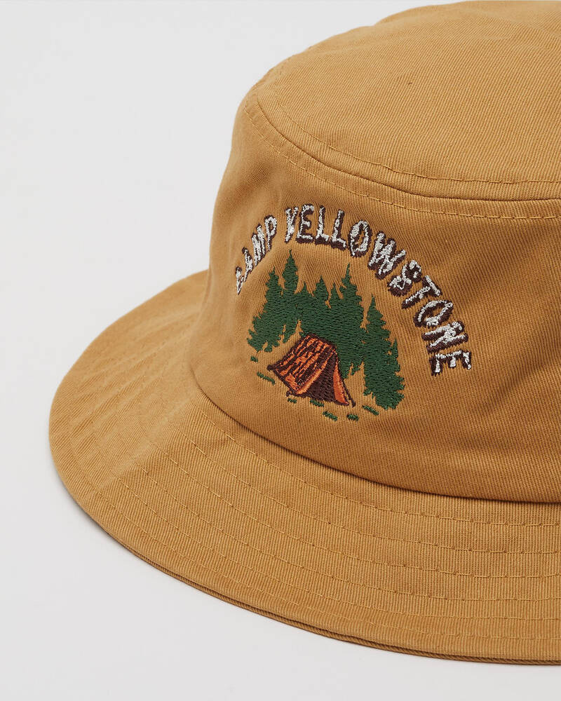 Shop American Needle Camp Yellowstone Bucket Hat In Proline Gold - Fast ...