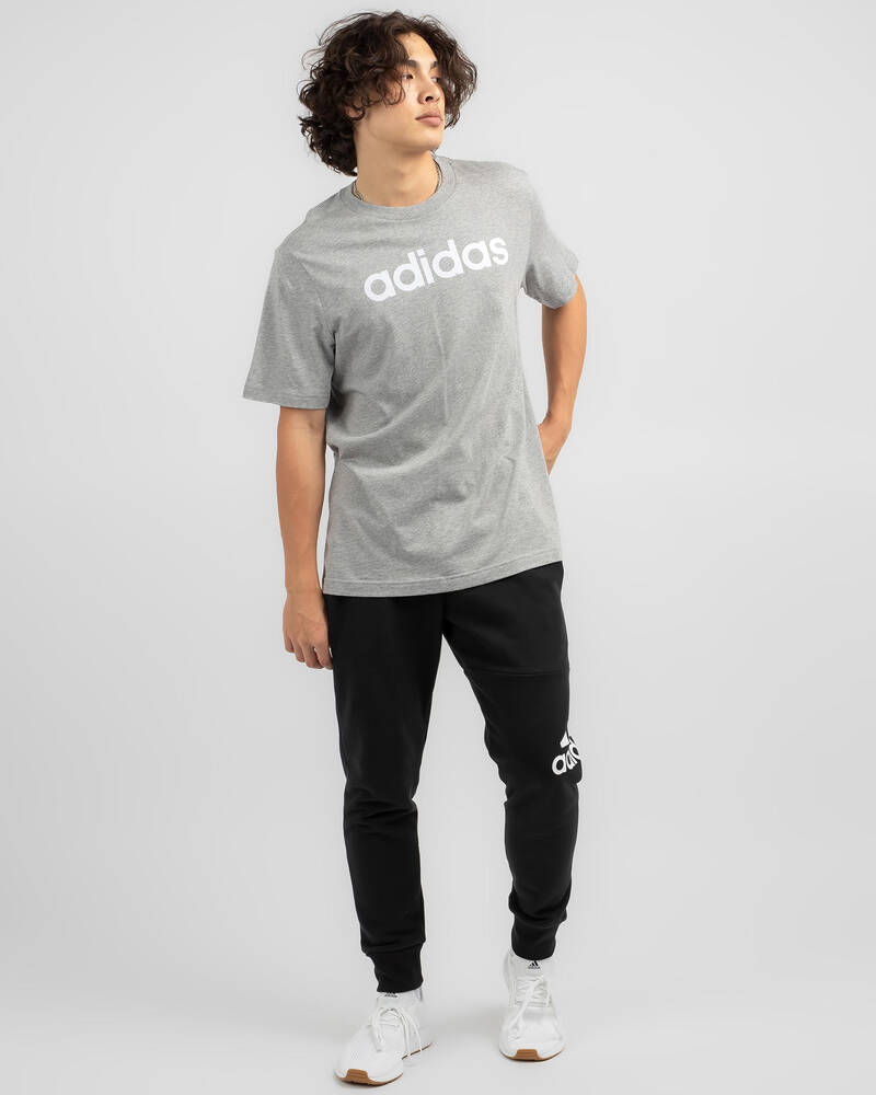 Shop adidas Linear T-Shirt In Medium Grey Heather - Fast Shipping ...