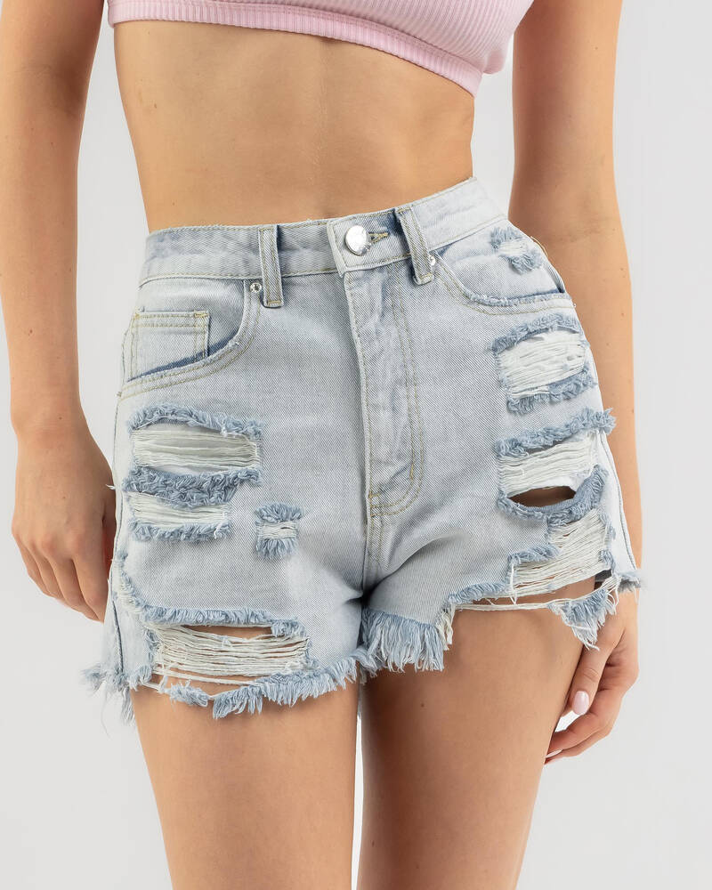DESU Rita Shorts In Light Blue - Fast Shipping & Easy Returns - City ...
