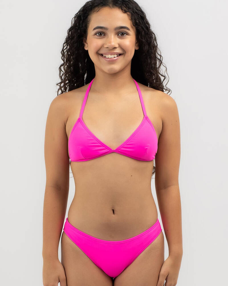 Shop Topanga Girls' Coco Fixed Triangle Bikini Set In Pink Punch - Fast Shipping & Easy Returns ...