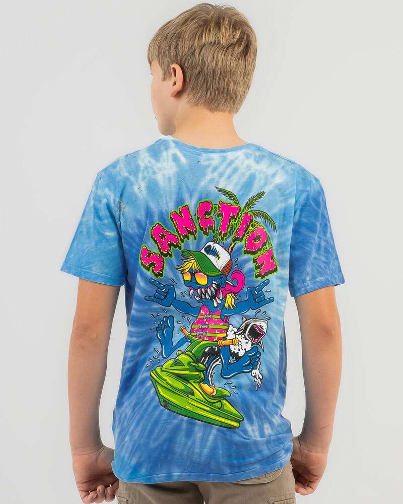 Shop Sanction Boys' Sprayed T-Shirt In Blue Tie Dye - Fast Shipping ...