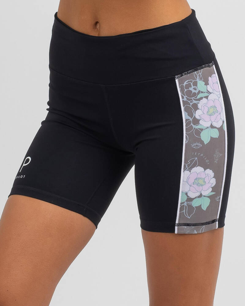 Shop Jetpilot Flora Shorts In Black/black - Fast Shipping & Easy ...