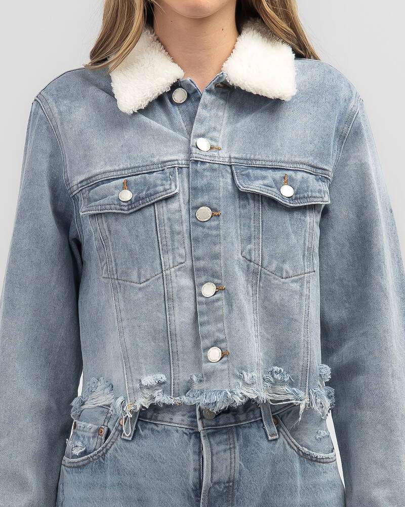 Shop Country Denim Quinn Denim Jacket In Light Blue - Fast Shipping ...