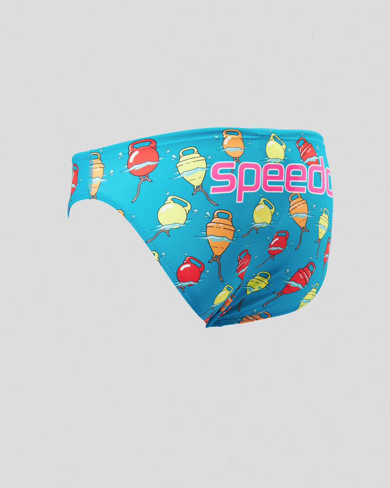Shop Speedo Yeah The Buoys Swim Briefs In Blue - Fast Shipping & Easy ...